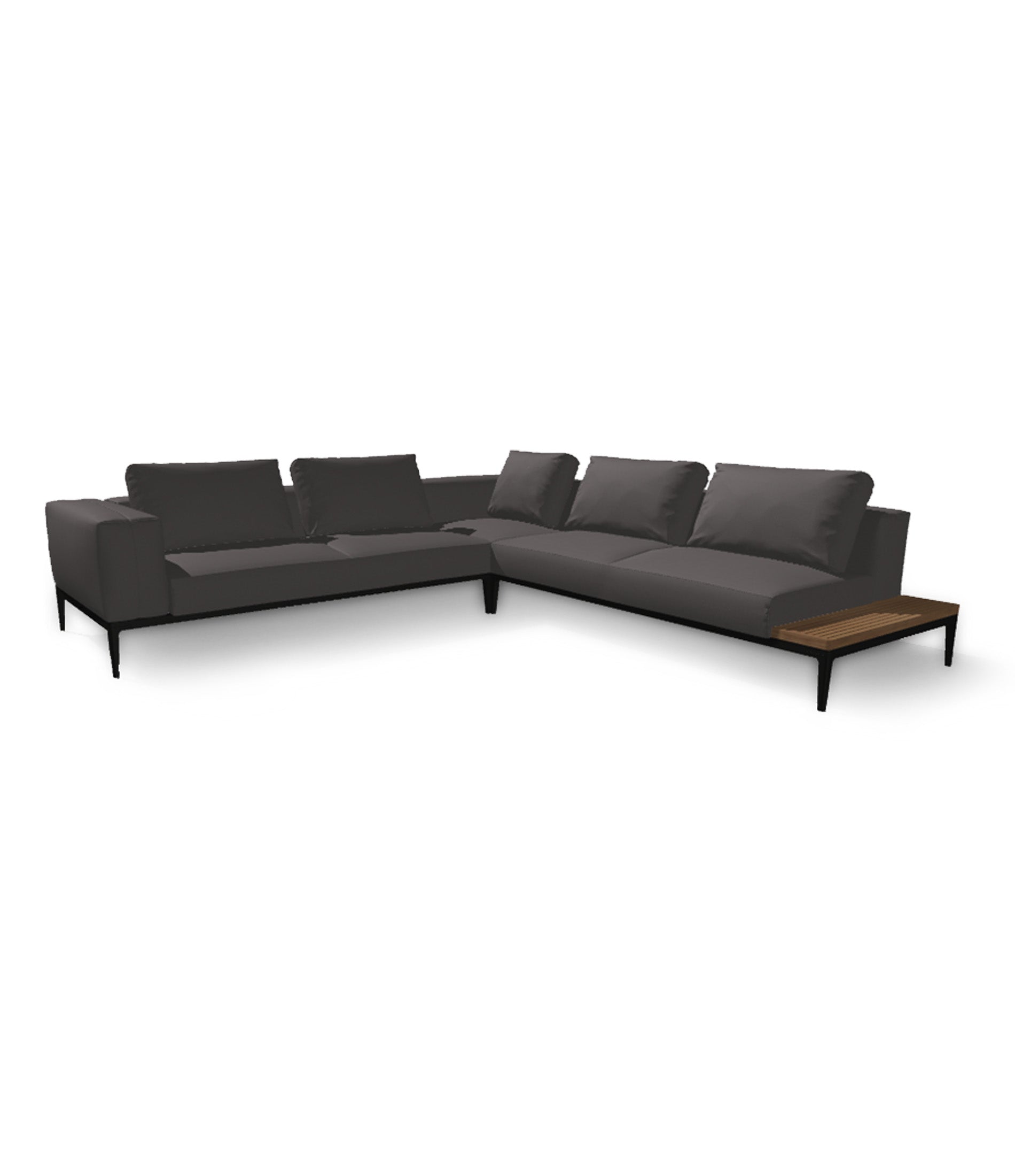 Gloster - Grid 3 Piece Sectional With Teak End Table Configuration ...